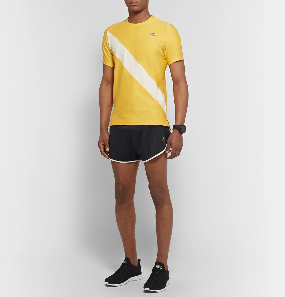 Tracksmith - Twilight Split Contrast-Tipped Mesh Shorts - Black Tracksmith