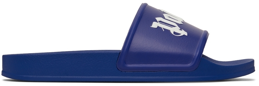 Palm Angels Blue Pool Slides Palm Angels