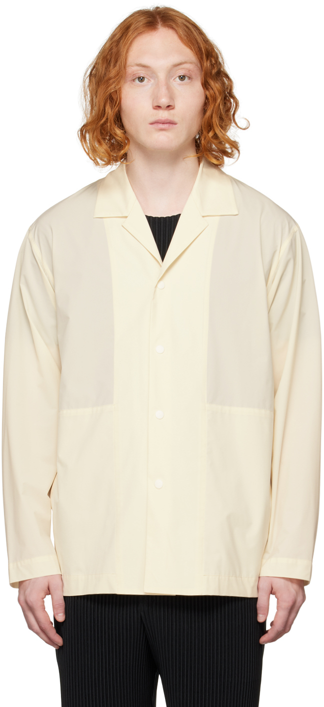 Homme Plissé Issey Miyake Off-White Button Shirt Homme Plisse Issey Miyake