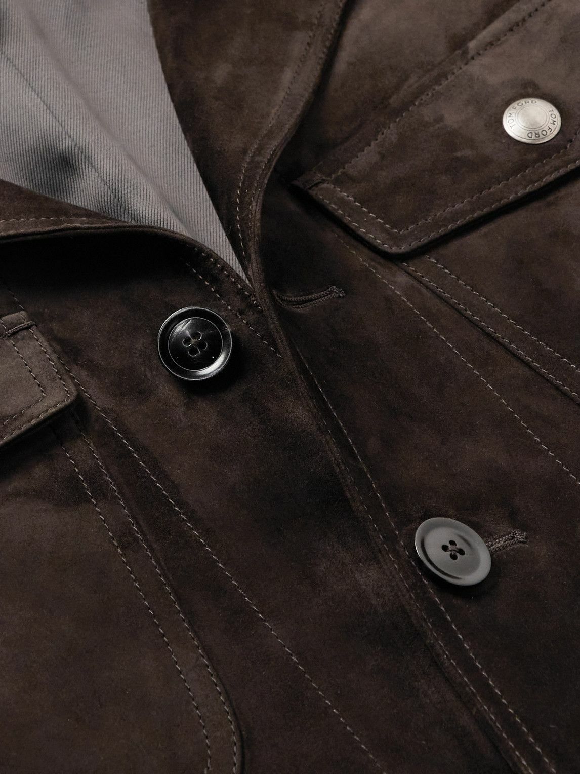 TOM FORD - Suede Field Jacket - Brown TOM FORD