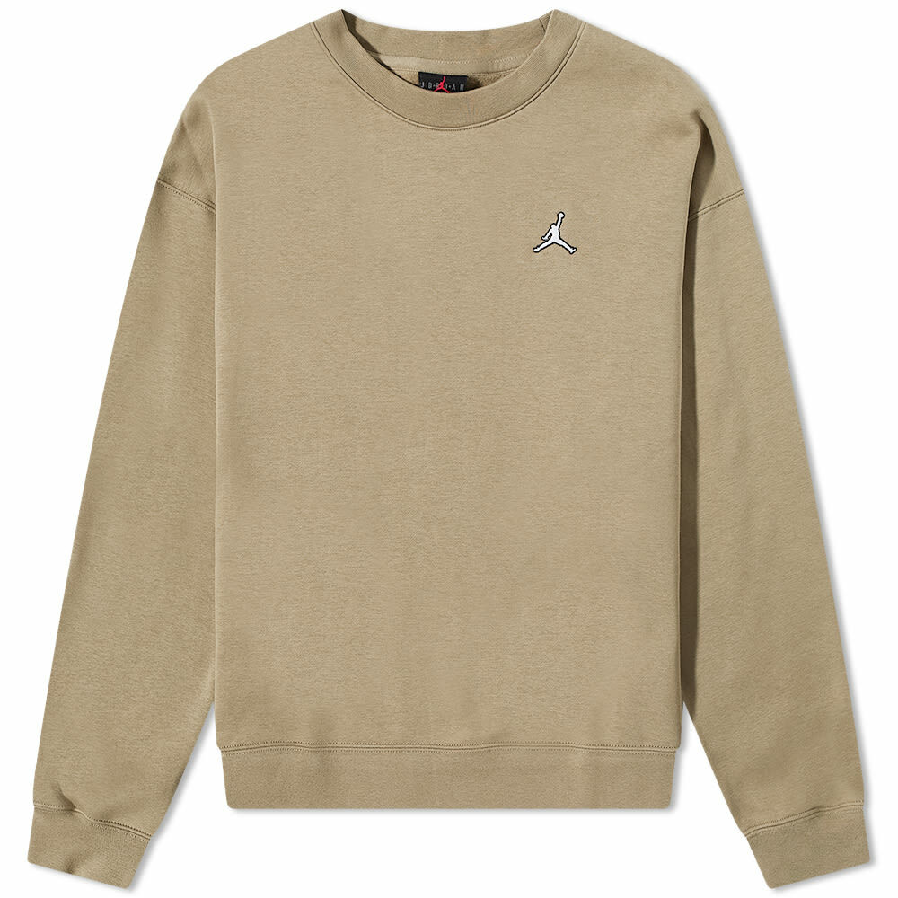 Air Jordan Men's Essential Fleece Crew Sweat in Matte Olive/White Nike ...