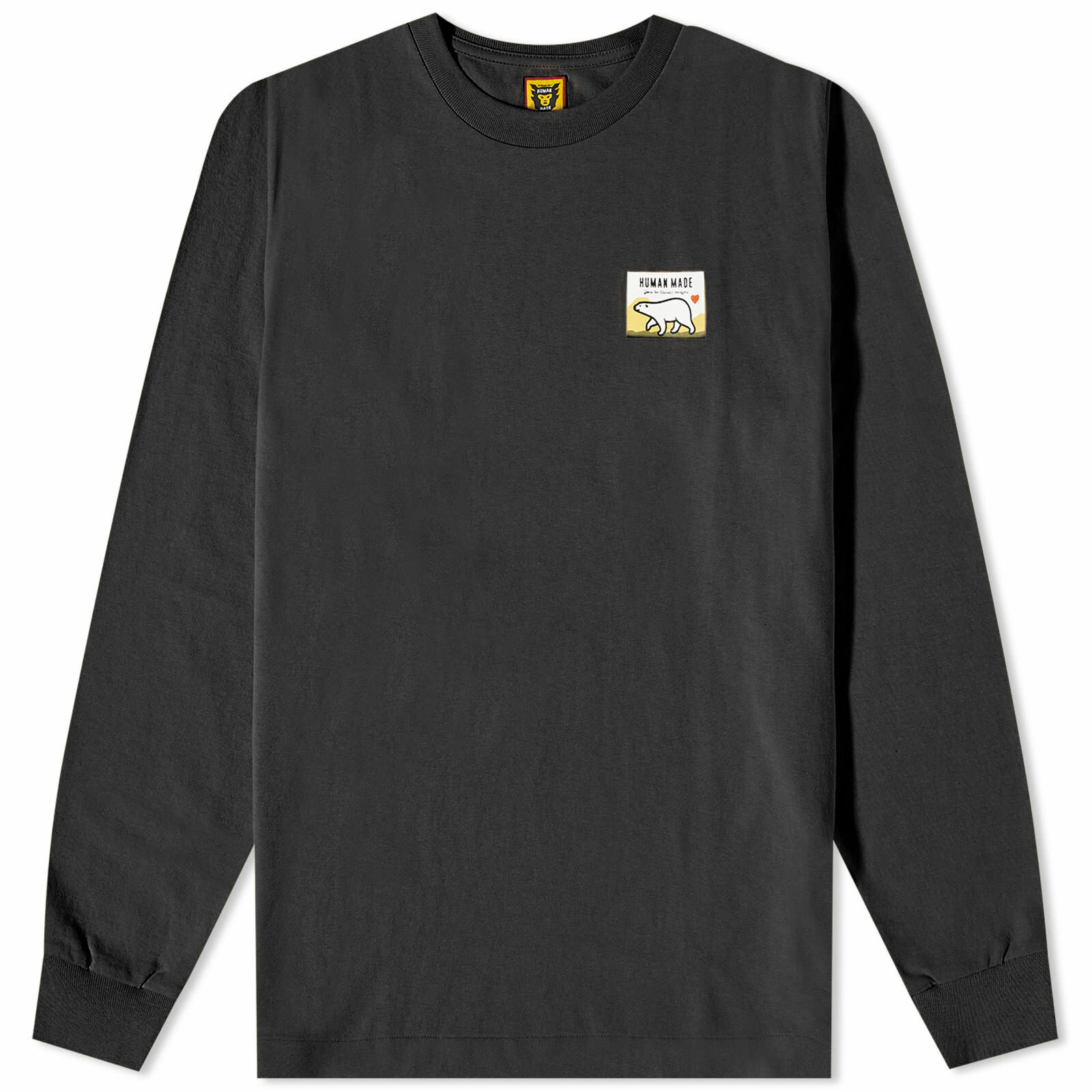 Human Made Men's Long Sleeve Polar Bear T-Shirt in Black Human Made