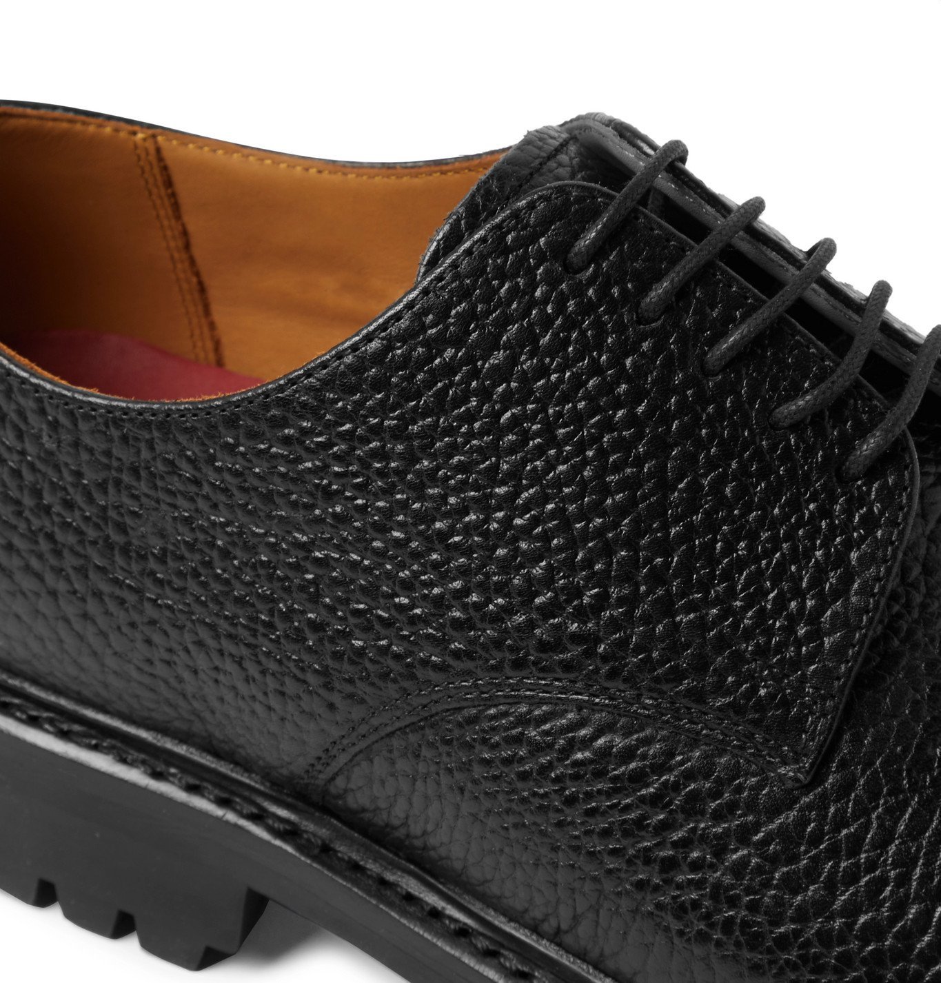 Grenson - Curt Full-Grain Leather Derby Shoes - Black Grenson