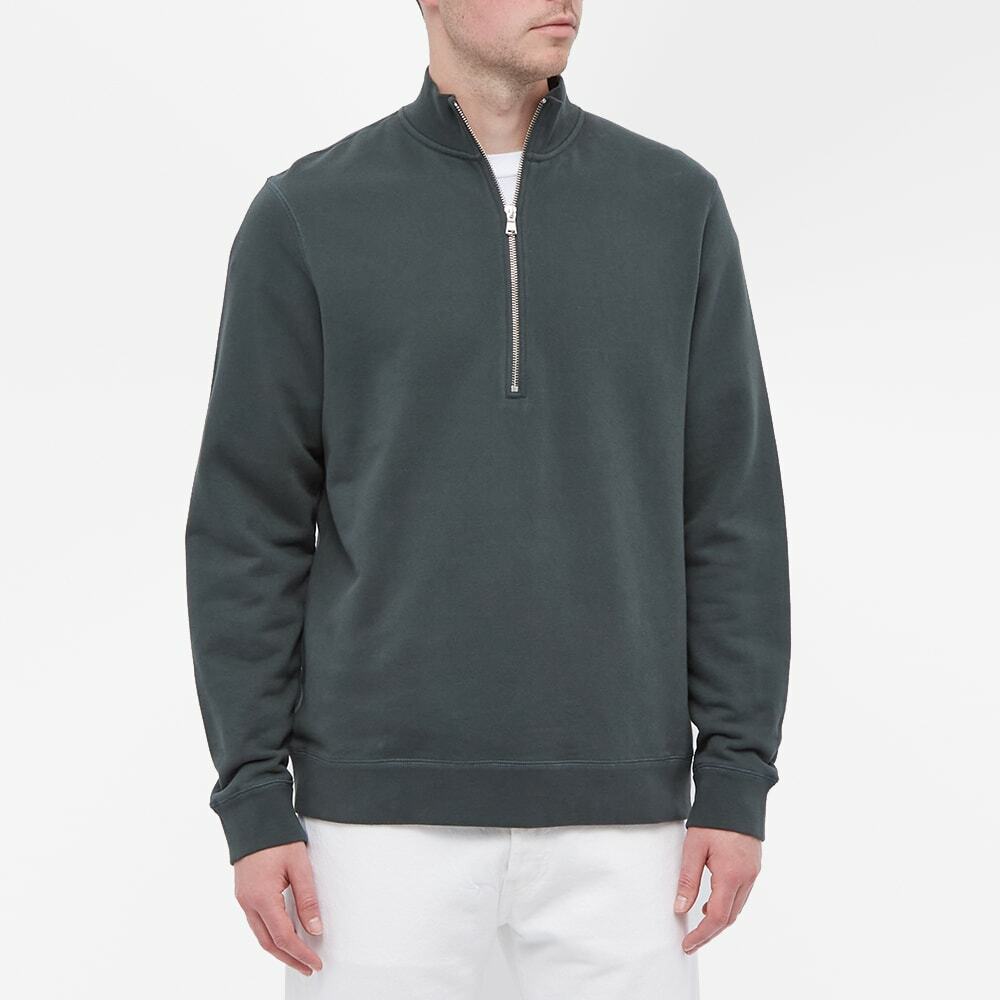 Sunspel Men's Quarter Zip Knit in Forest Sunspel