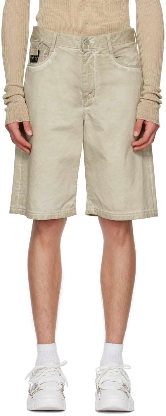 44 Label Group Beige Patch Shorts 44 Label Group
