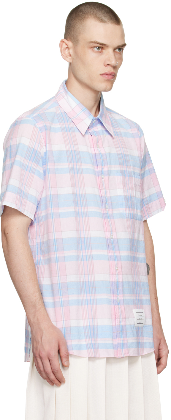 Thom Browne Blue & Pink Check Shirt Thom Browne