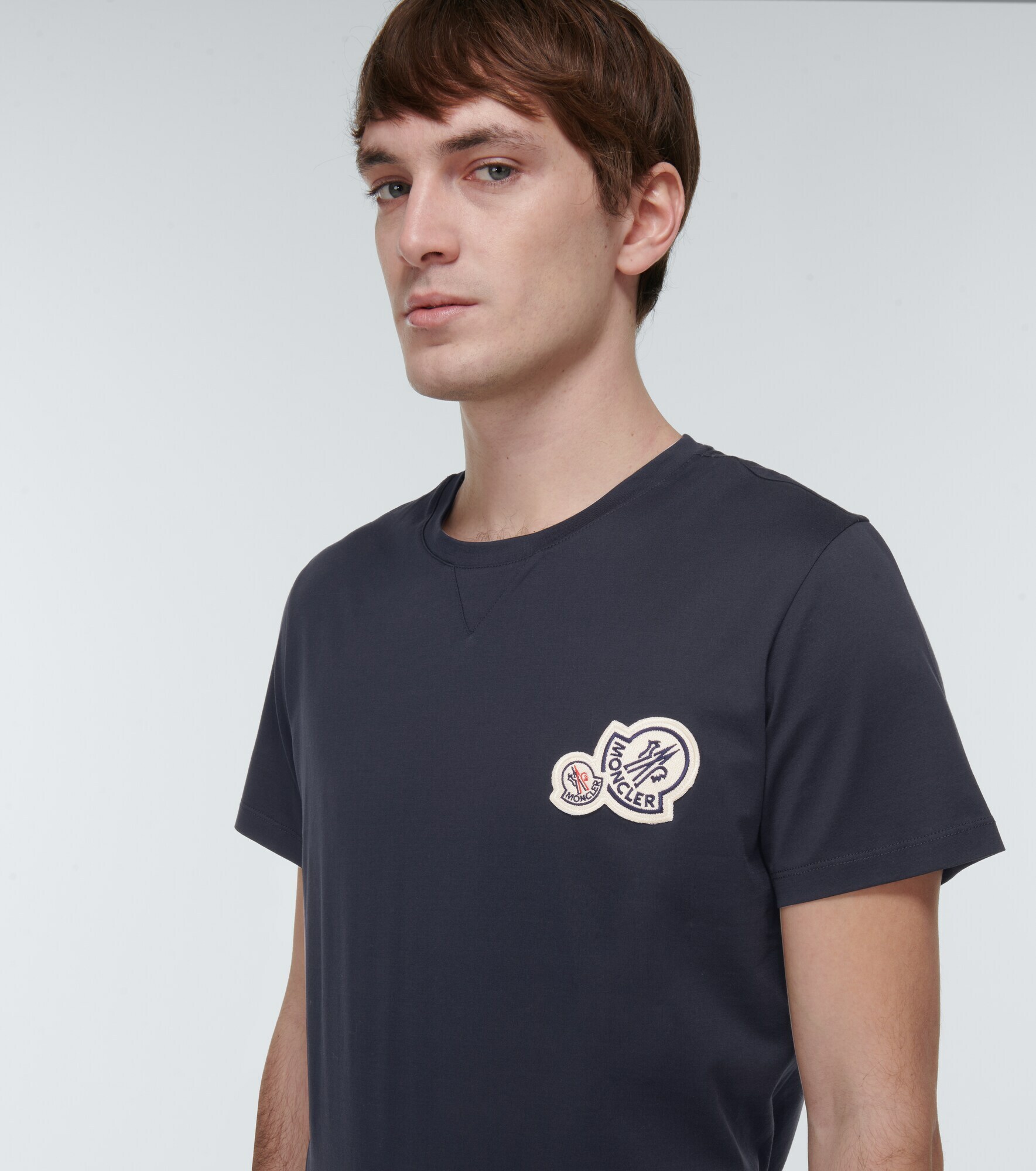 Moncler - Double Logo cotton jersey T-shirt Moncler