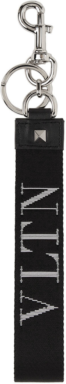 Valentino Garavani Black Logo Keychain Valentino Garavani