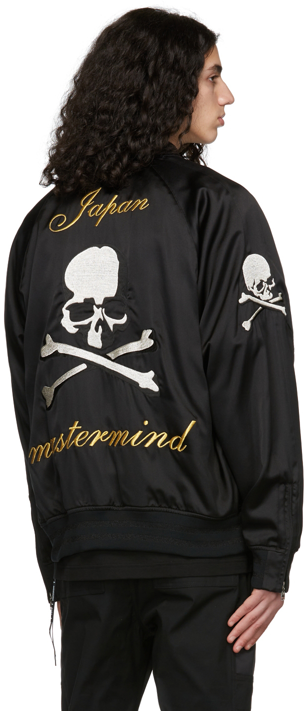 mastermind JAPAN Black Silk Bomber Jacket mastermind JAPAN