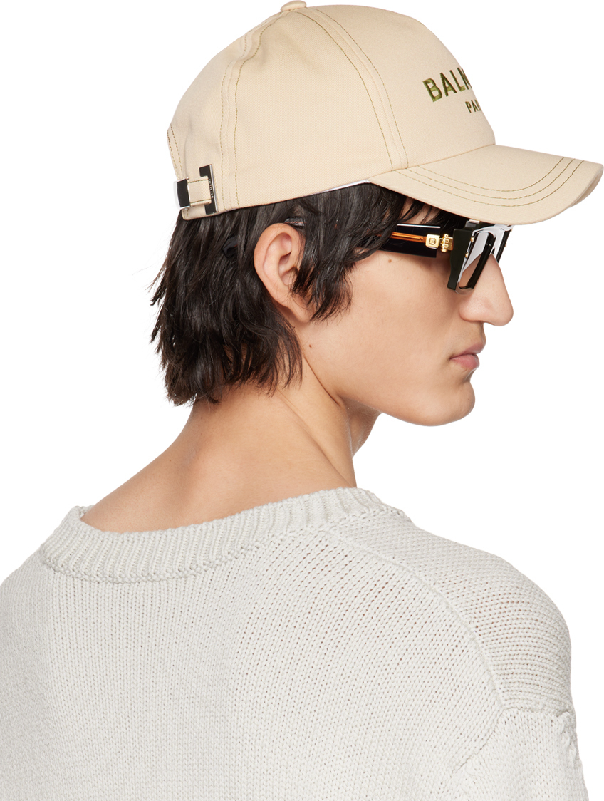 Balmain Beige Embroidered Cap Balmain