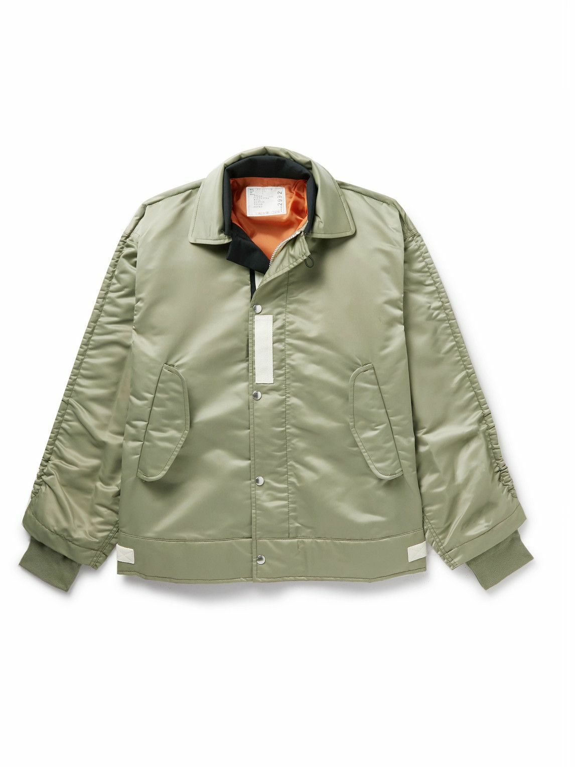 Sacai - Webbing-Trimmed Nylon Bomber Jacket - Green Sacai