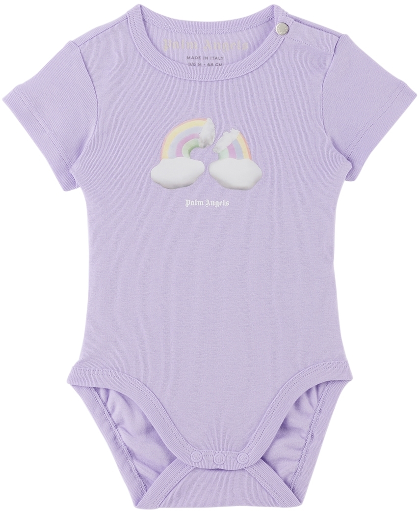 Palm Angels Baby Purple Rainbow Bodysuit Palm Angels