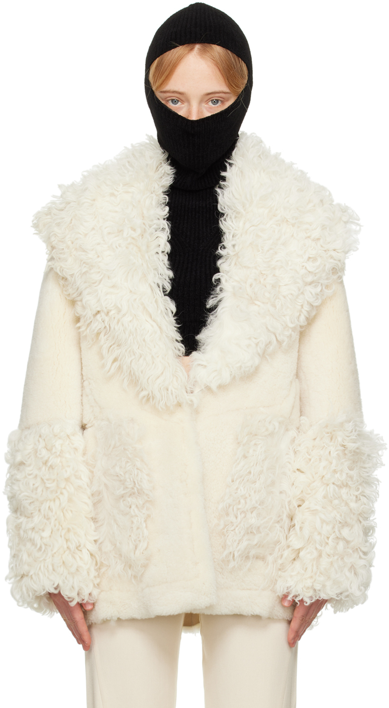 Jacquemus Off-White 'Le Veste Piobbu' Shearling Coat Jacquemus