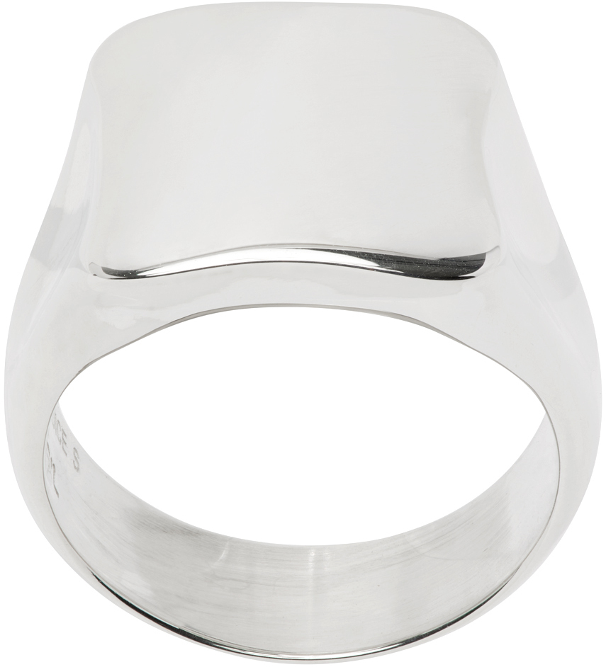 SWEETLIMEJUICE Silver Plain Square Signet Ring SWEETLIMEJUICE