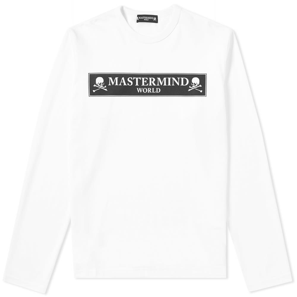 MASTERMIND WORLD Long Sleeve Box Logo Tee White MASTERMIND WORLD