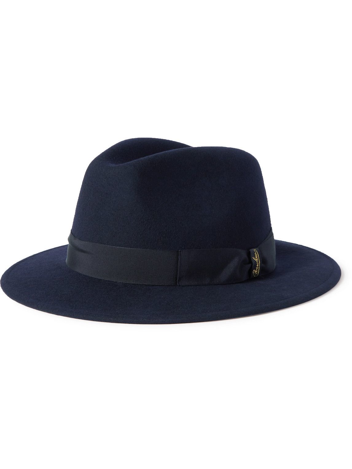 Borsalino - Grosgrain-Trimmed Wool-Felt Trilby Hat - Blue Borsalino