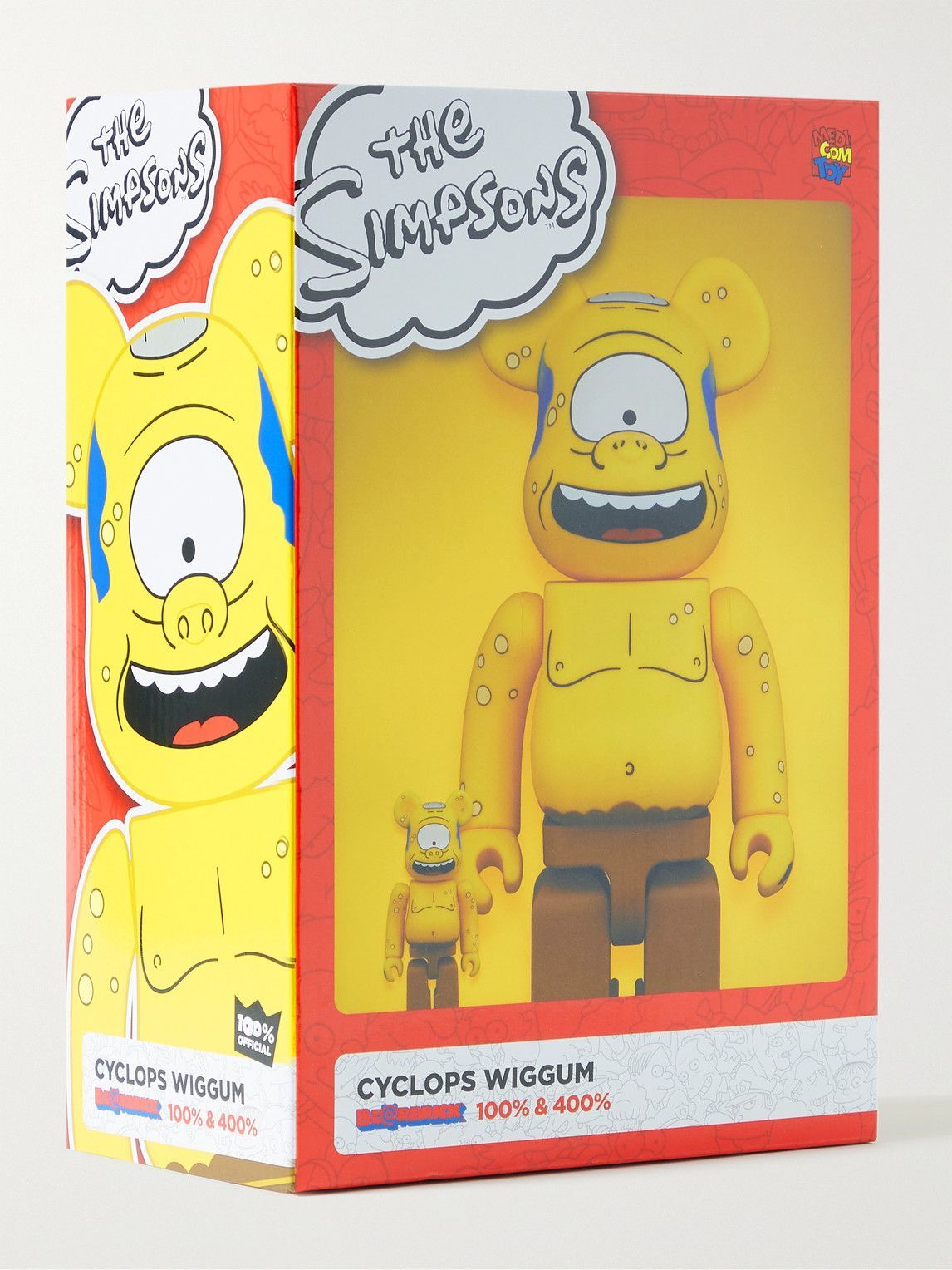 BE@RBRICK - 100% 400% The Simpsons Cyclops Wiggum Figurine Set BE@RBRICK