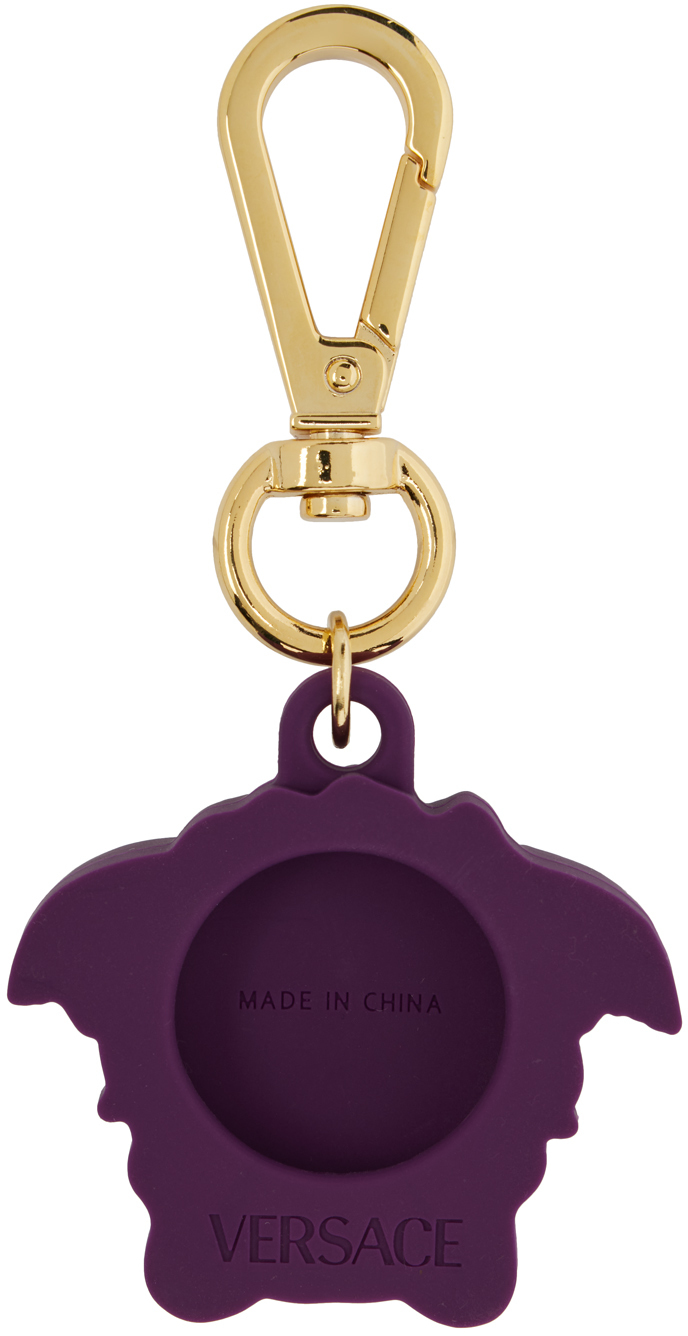 Versace Purple Medusa Airtag Key Ring Versace
