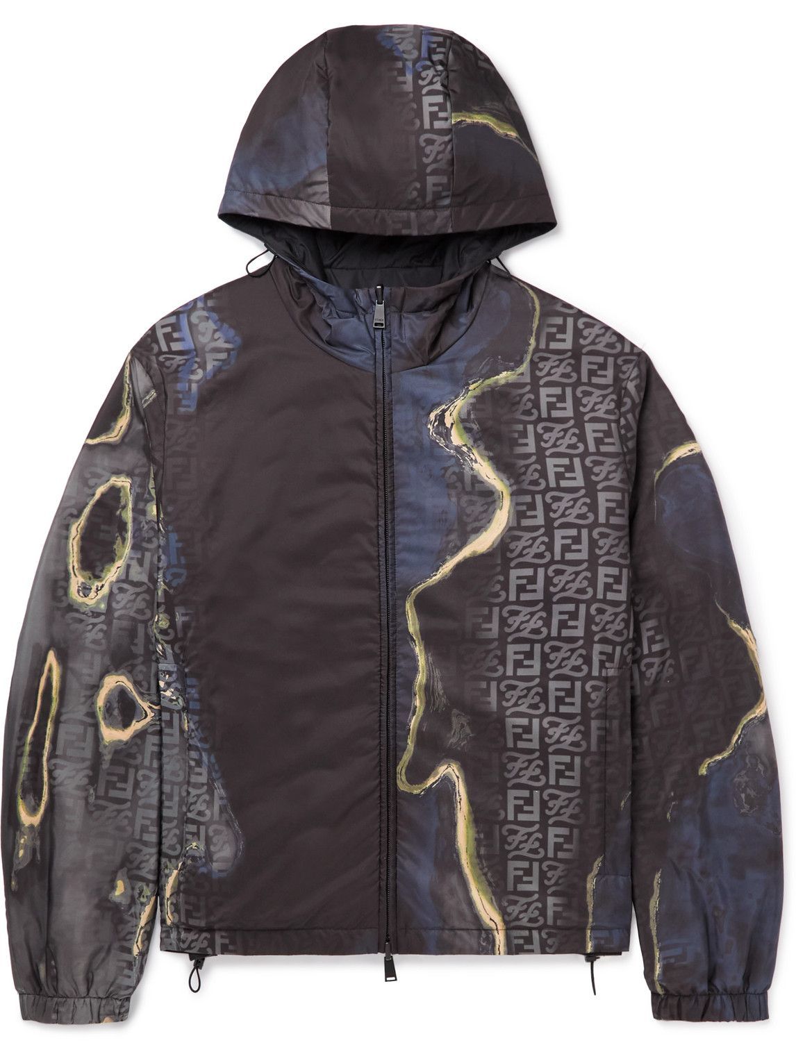 Fendi - Reversible Printed Padded Shell Hooded Jacket - Gray Fendi