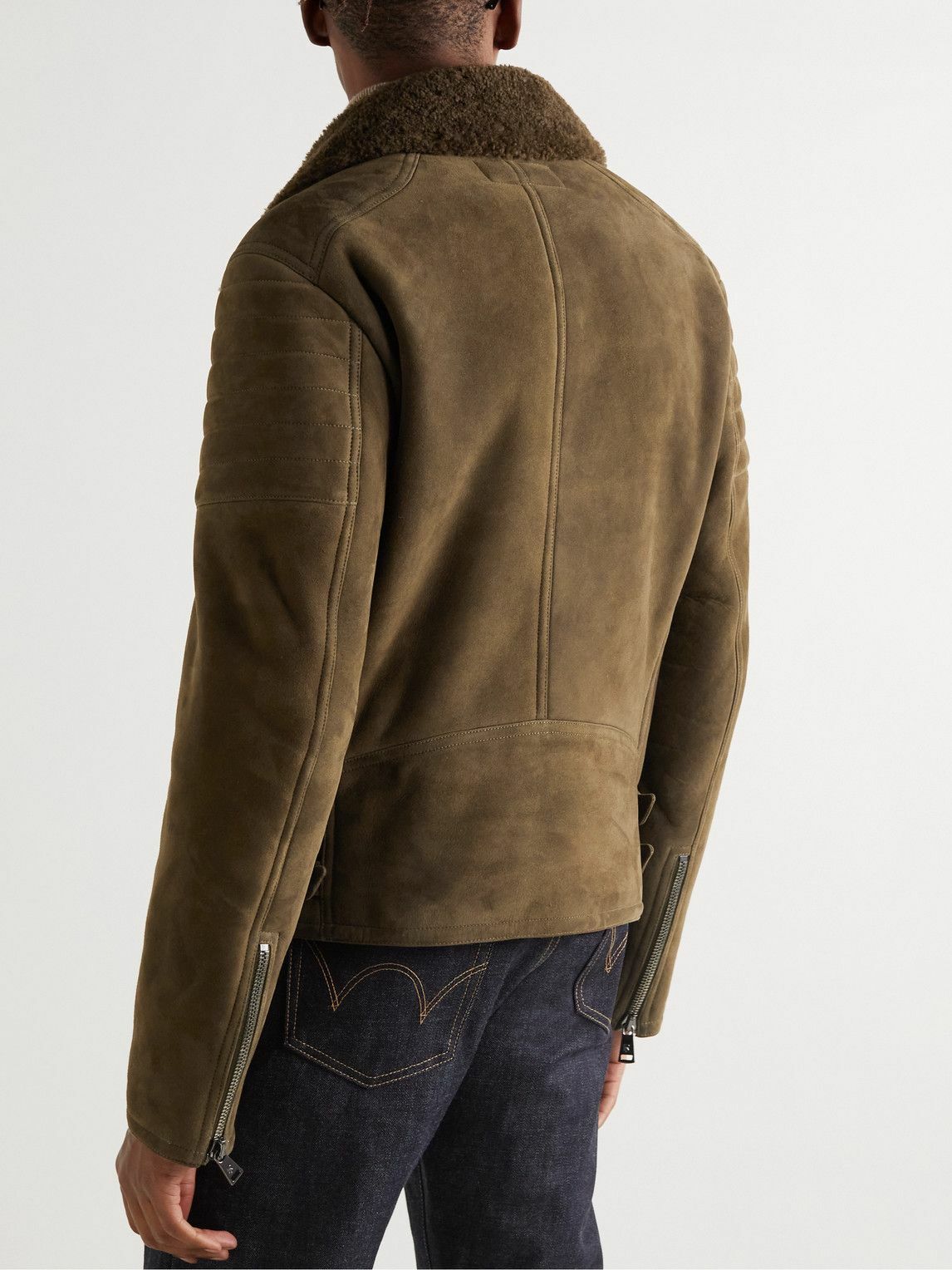 Ralph Lauren Purple label - Suede Shearling Jacket - Green Ralph Lauren ...