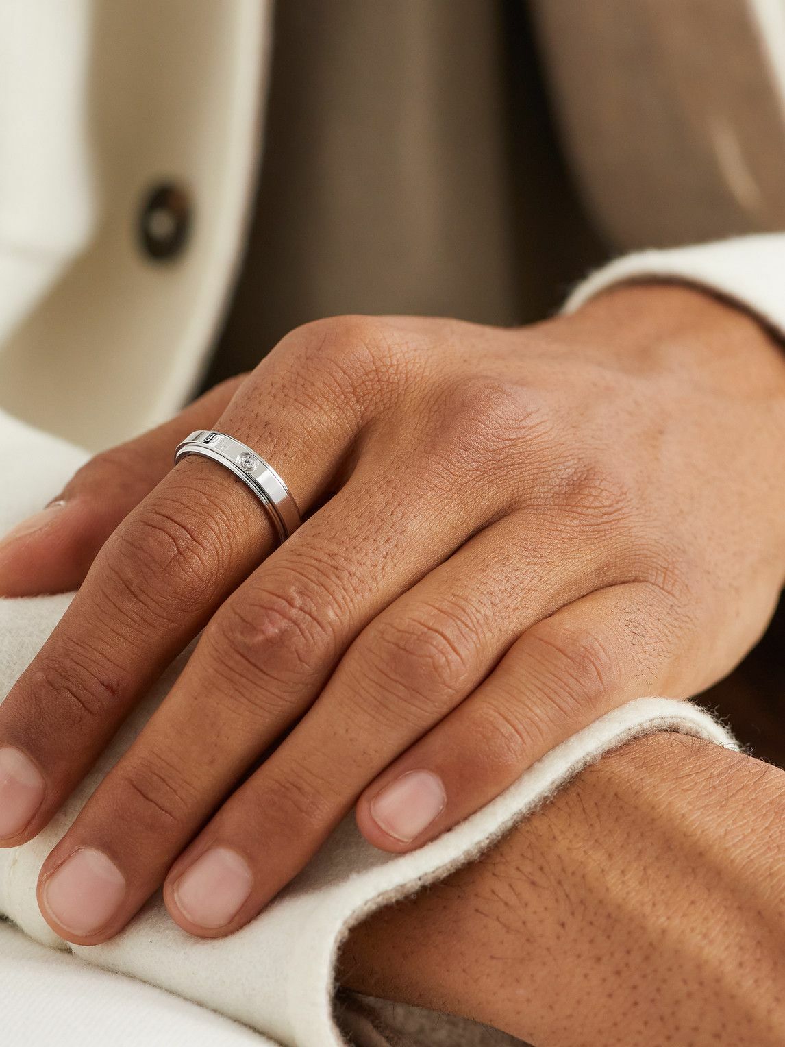 Piaget - Possession Logo-Engraved 18-Karat White Gold Diamond Ring ...