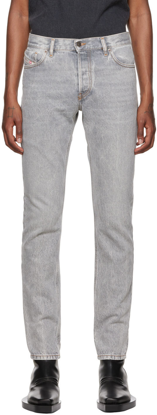 Diesel Gray Straight-Leg Jeans Diesel
