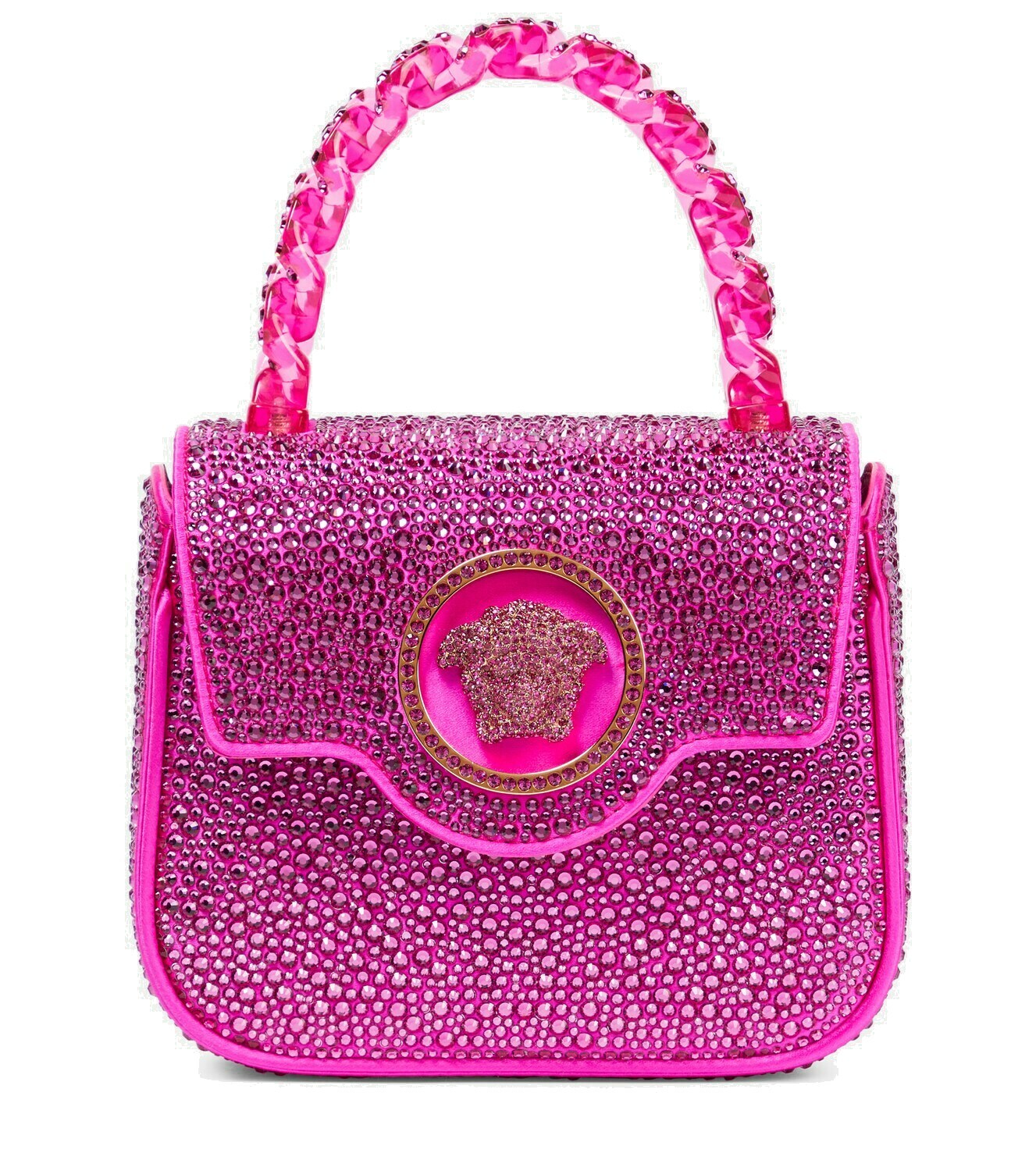 Versace - La Medusa Mini embellished satin tote bag Versace