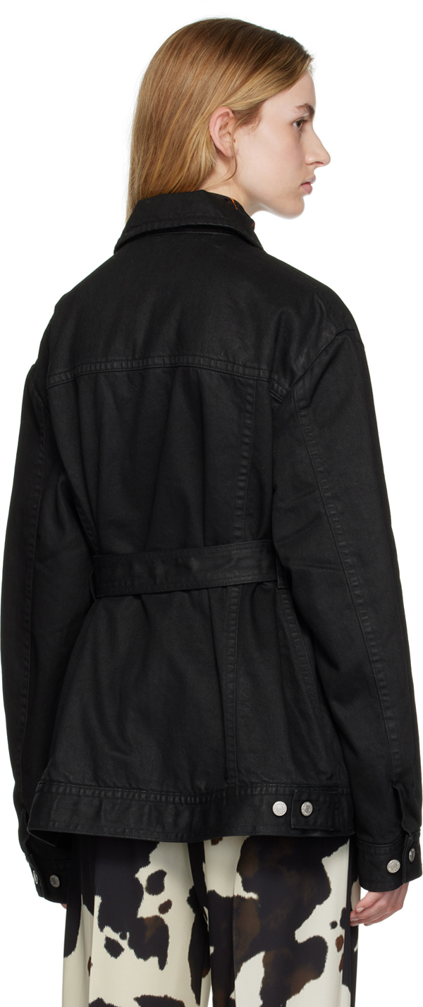 Dries Van Noten Black Belted Denim Jacket Dries Van Noten