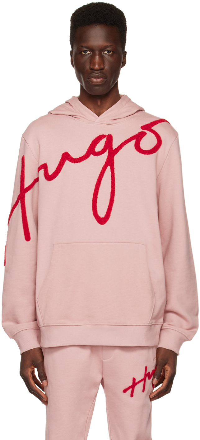 Hugo Pink Oversized Hoodie Hugo Boss