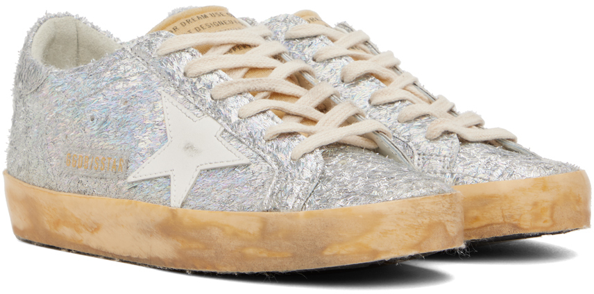 Golden Goose Silver Super-Star Sneakers Golden Goose Deluxe Brand