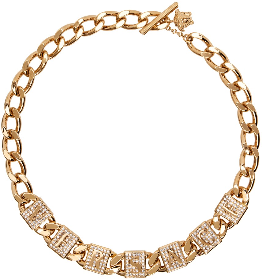 Versace Gold Crystal Tiles Necklace Versace