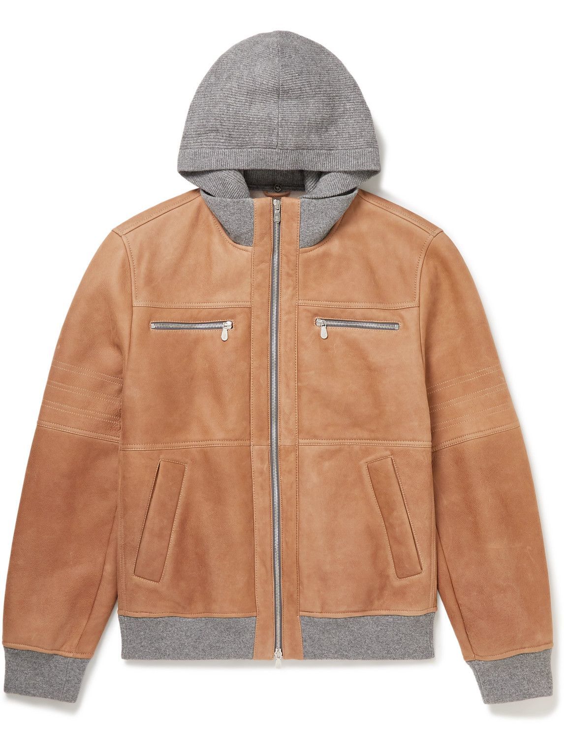 Brunello Cucinelli - Convertible Suede Hooded Bomber Jacket - Brown ...