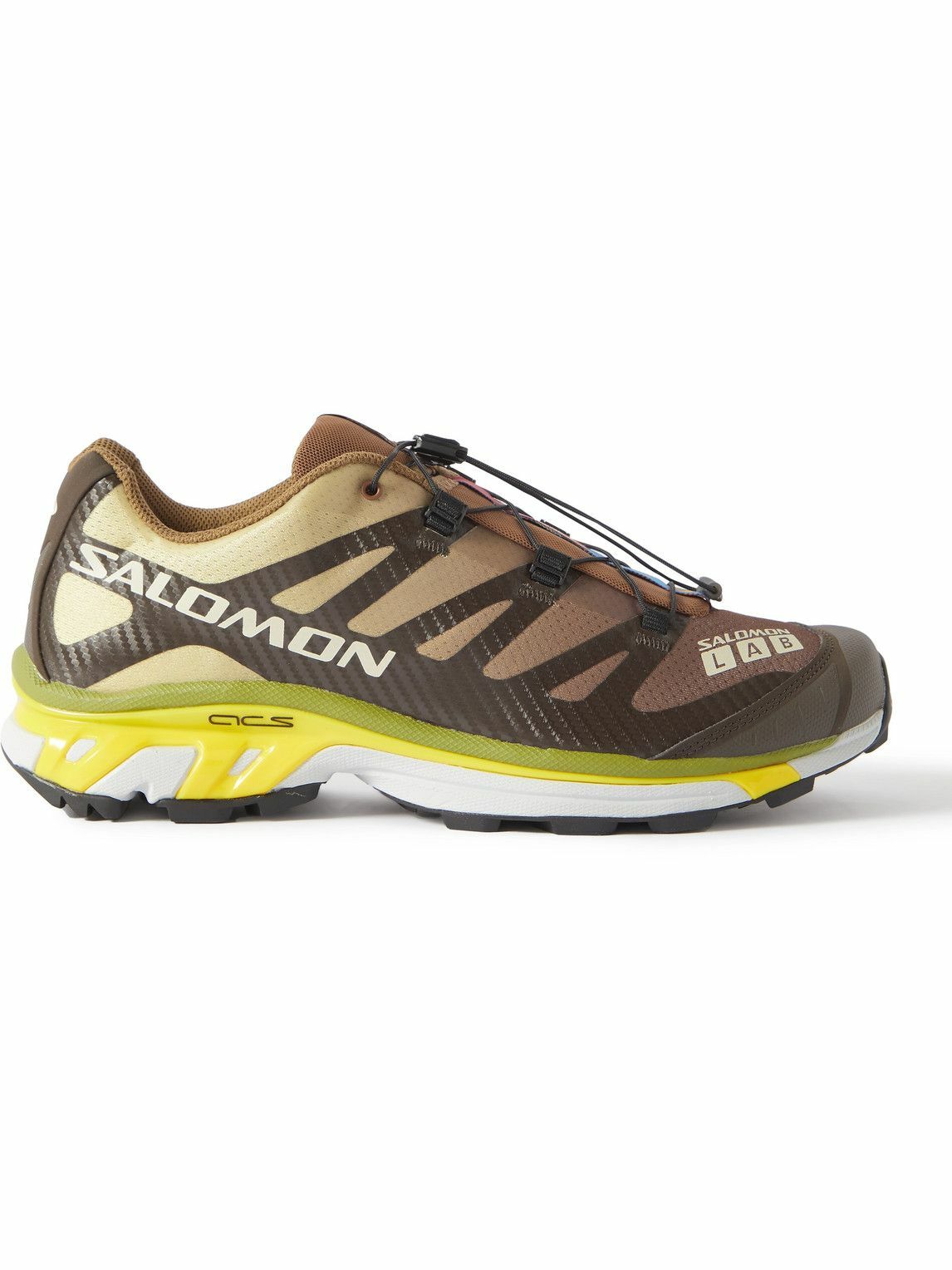 Salomon - XT-4 Leather-Trimmed Mesh Sneakers - Yellow Salomon