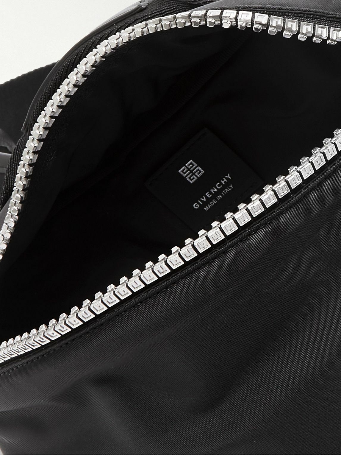 Givenchy - G-Zip Triangle Leather-Trimmed Shell Belt Bag Givenchy