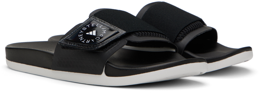 adidas by Stella McCartney Black Velcro Slides adidas by Stella McCartney