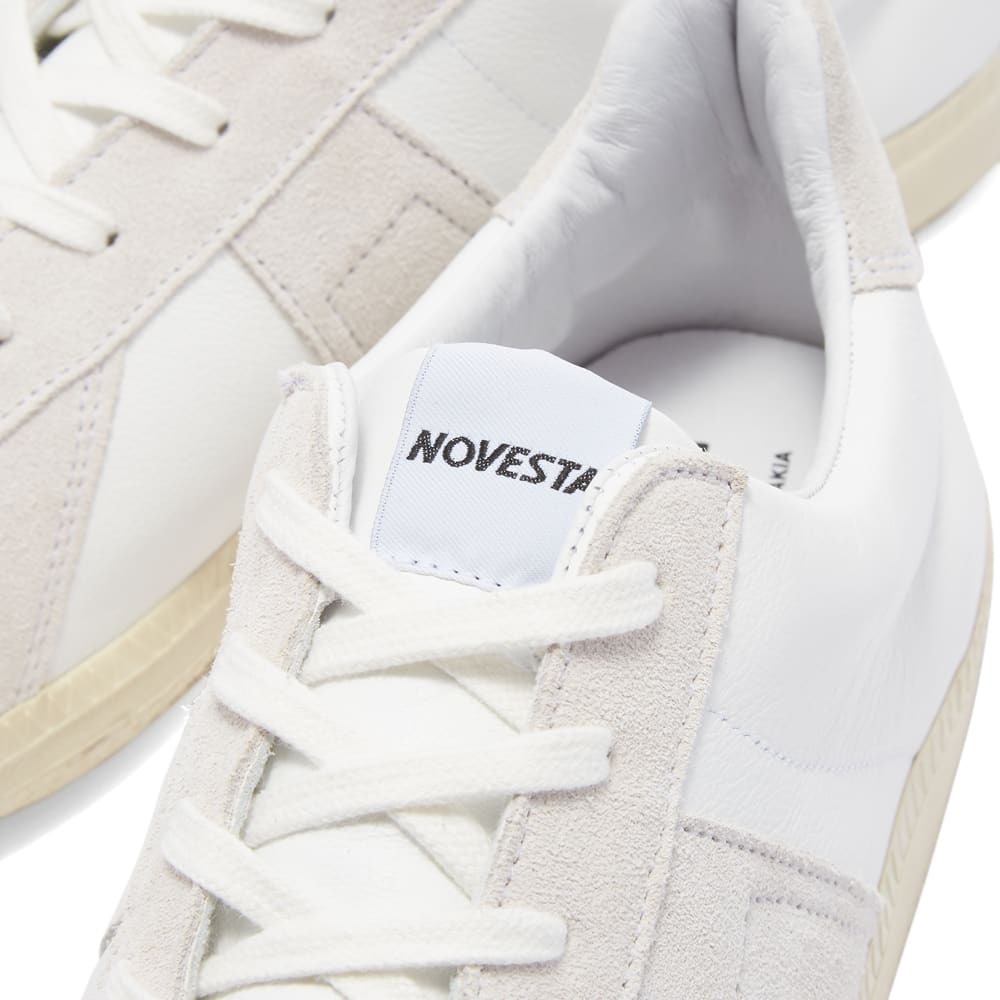 Novesta German Army Trainer Leather Sneakers in White/Ecru Novesta
