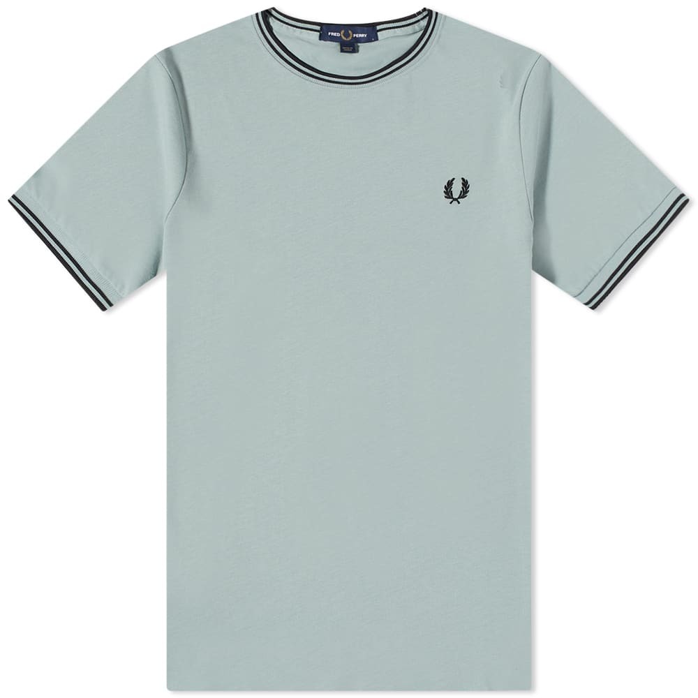 Fred Perry Authentic Men's Twin Tipped T-Shirt in Silver Blue Fred ...
