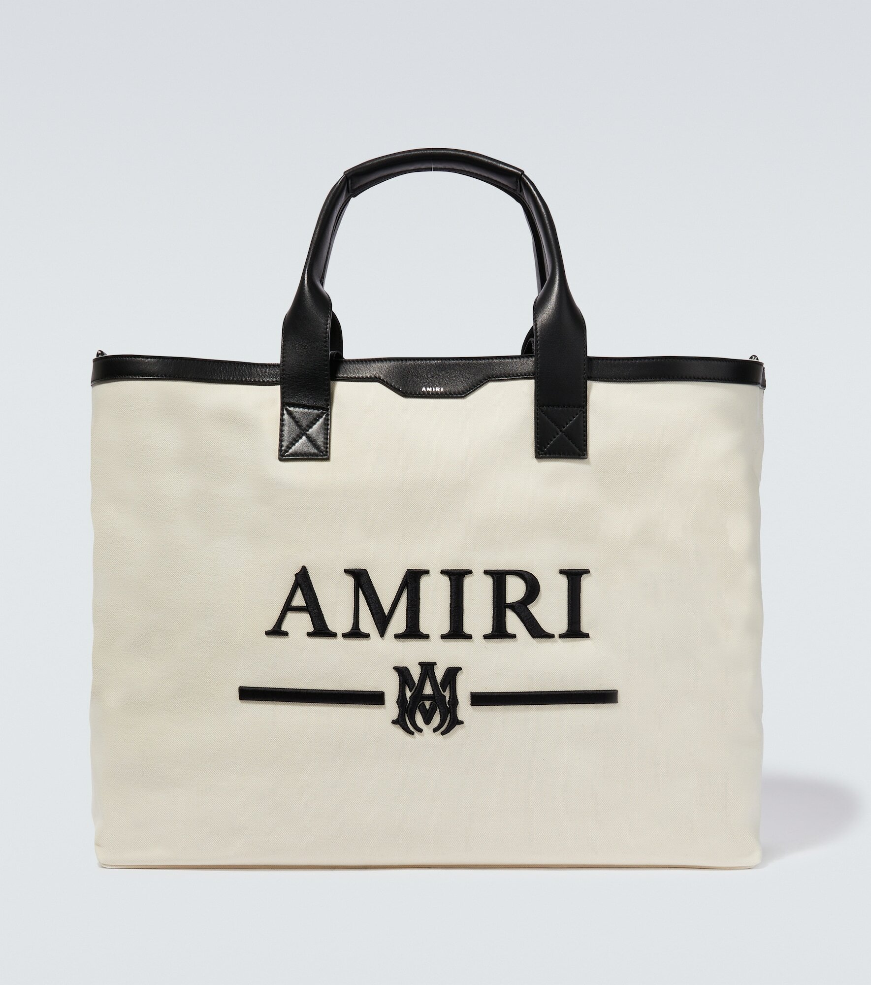 Amiri - Embroidered leather-trimmed tote bag Amiri