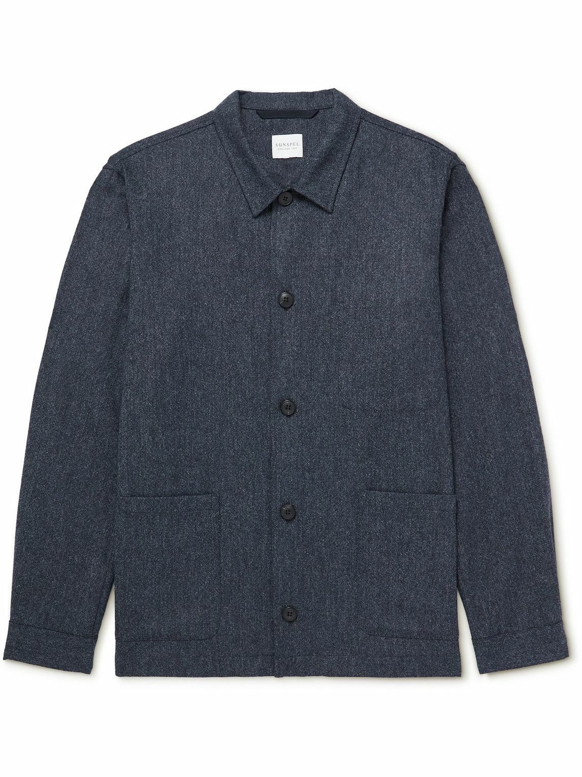 Sunspel - Merino Wool Jacket - Blue Sunspel