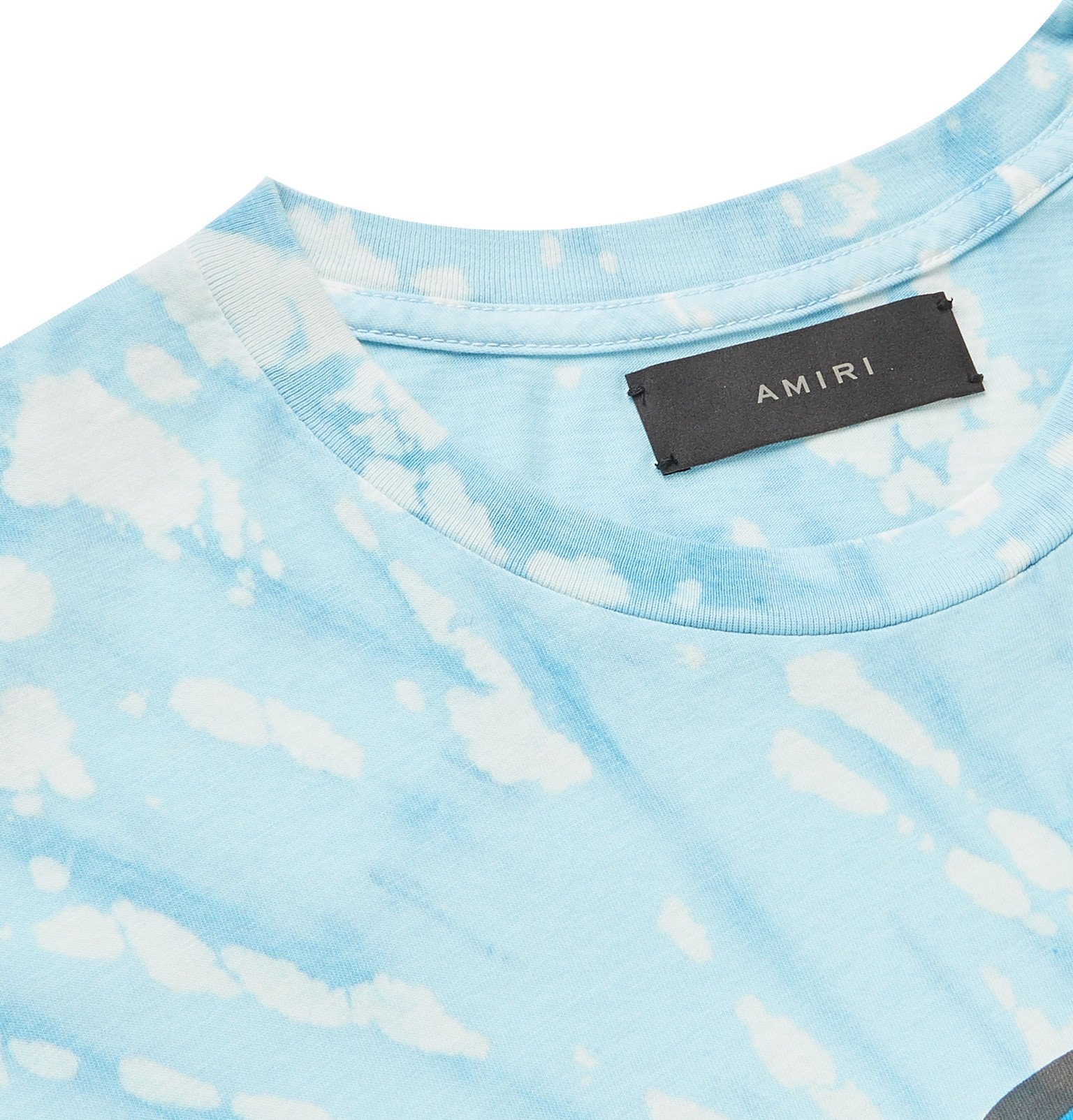 AMIRI - Printed Tie-Dyed Cotton-Jersey T-Shirt - Blue Amiri