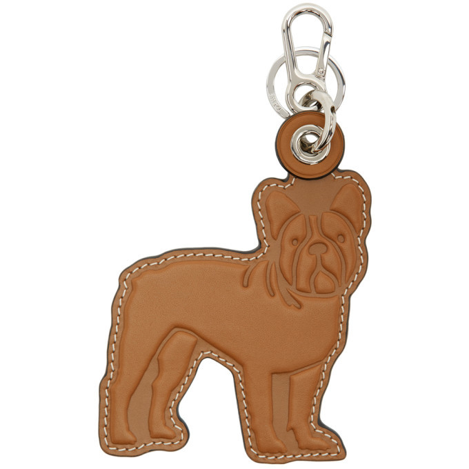 Loewe Tan Bull Dog Keychain Loewe