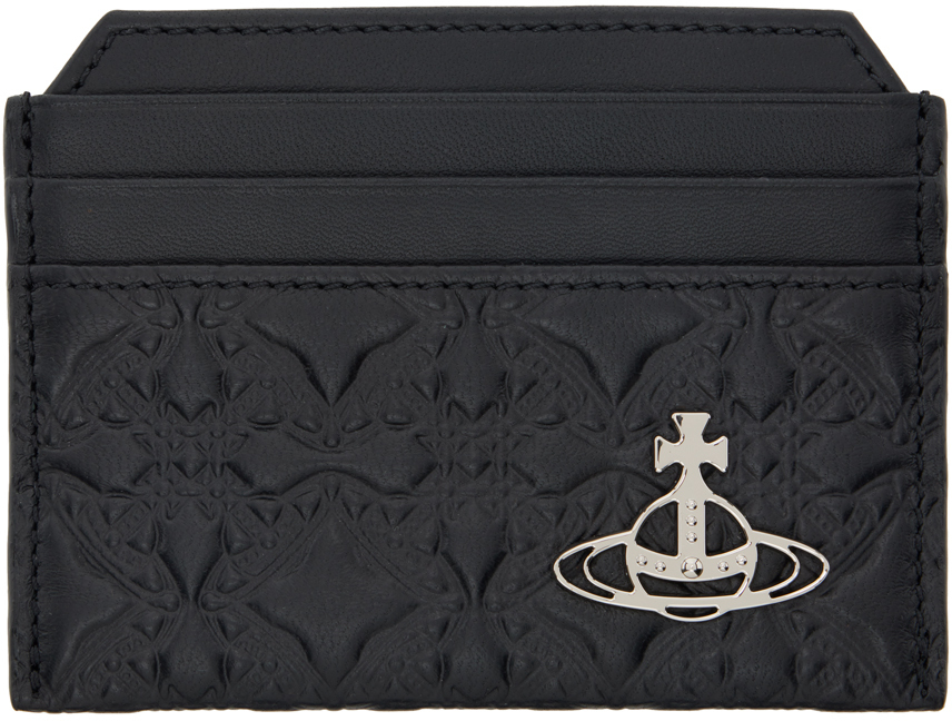 Vivienne Westwood Black Embossed Slim Card Holder Vivienne Westwood
