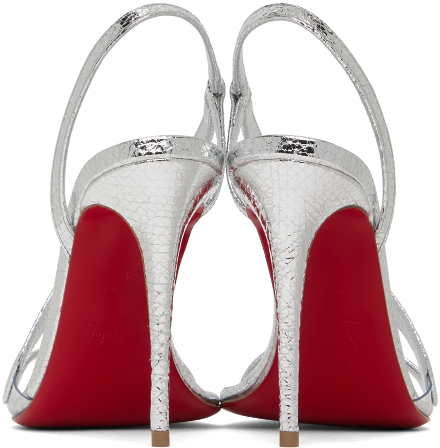 Christian Louboutin Silver Rosalie Heeled Sandals Christian Louboutin
