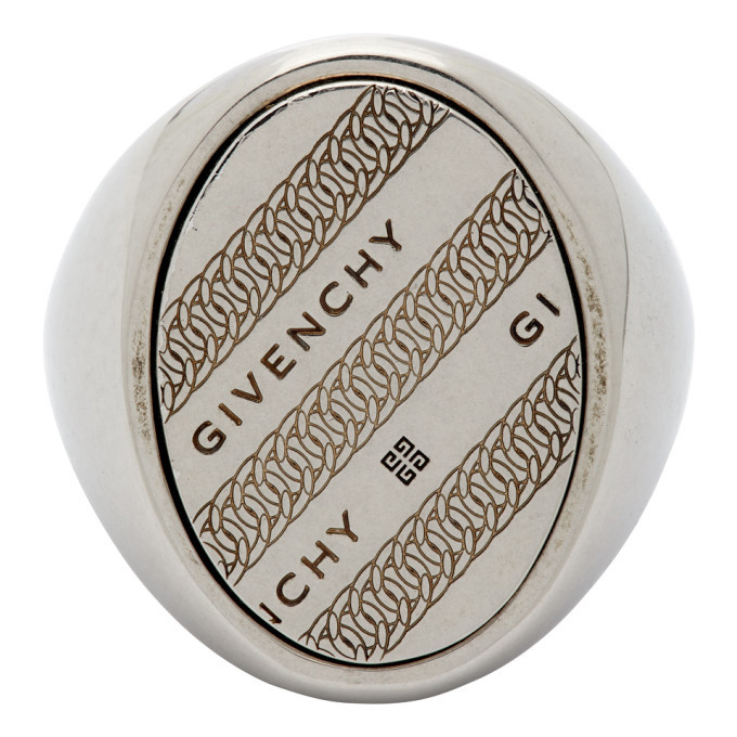 Givenchy Silver Chain Chevalier Ring Givenchy