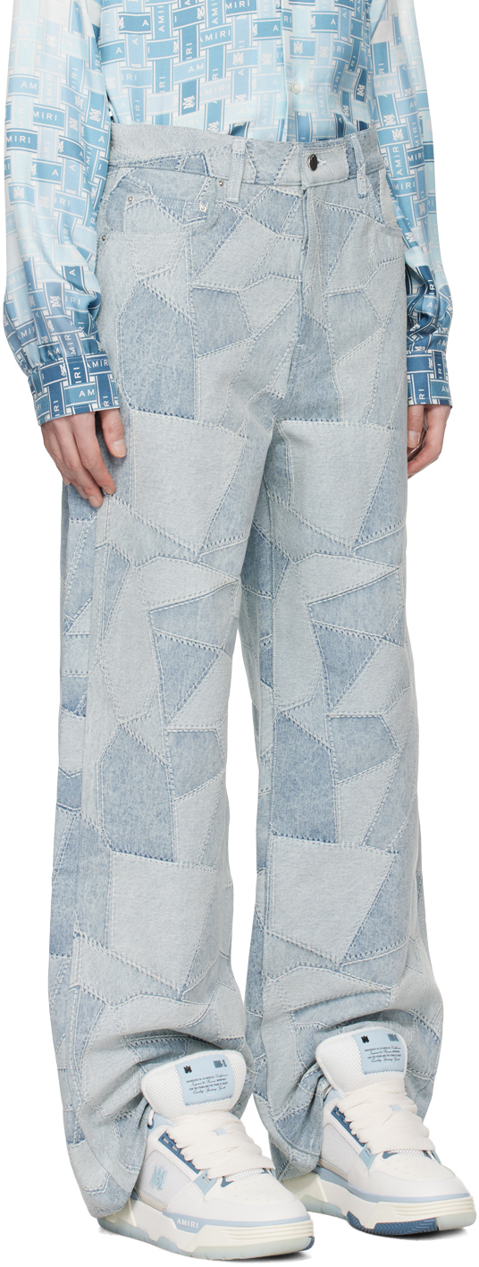 AMIRI Blue Patchwork Jeans Amiri