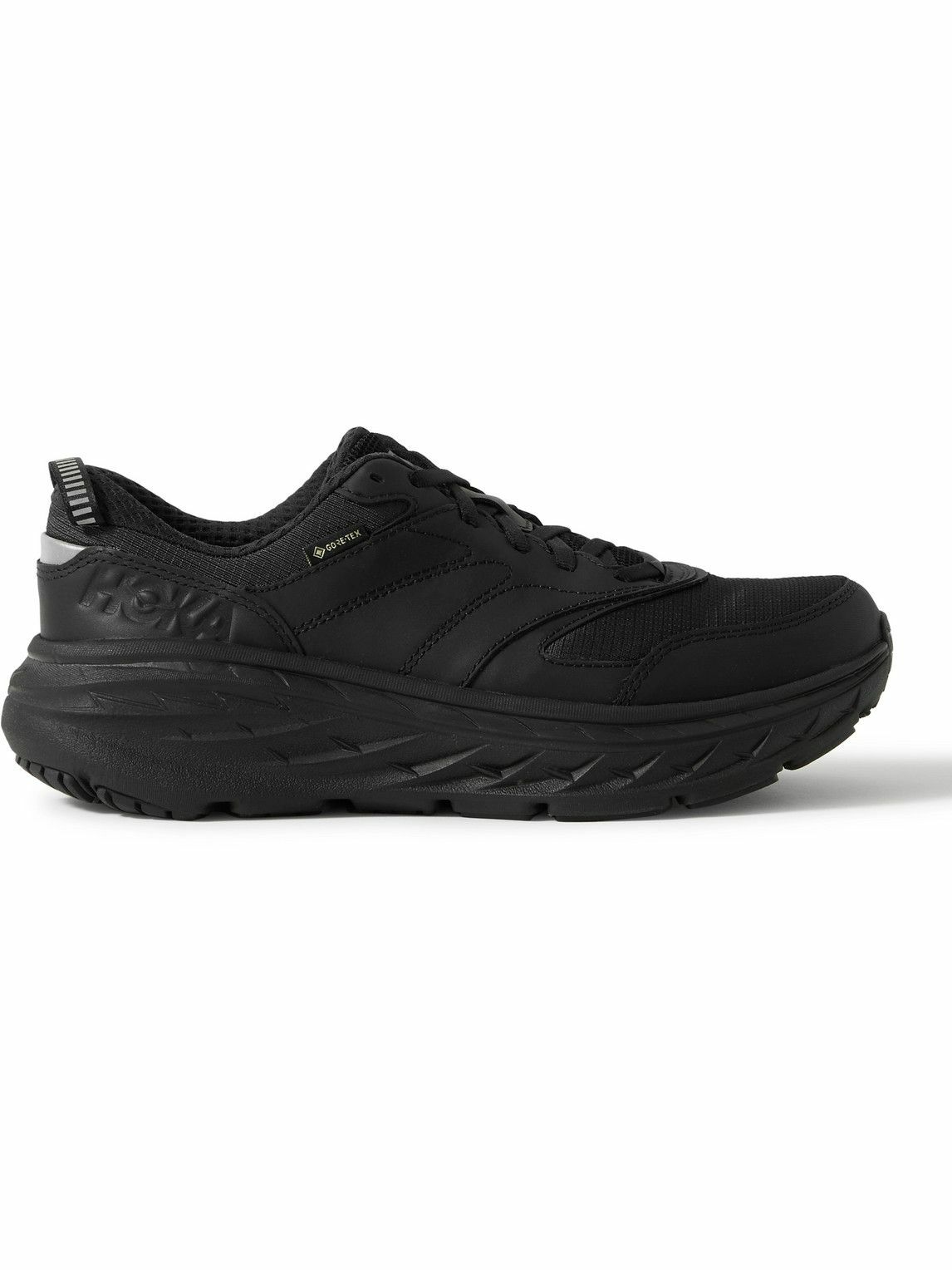 Hoka One One - Bondi L GTX Leather-Trimmed Coated-Ripstop Sneakers ...