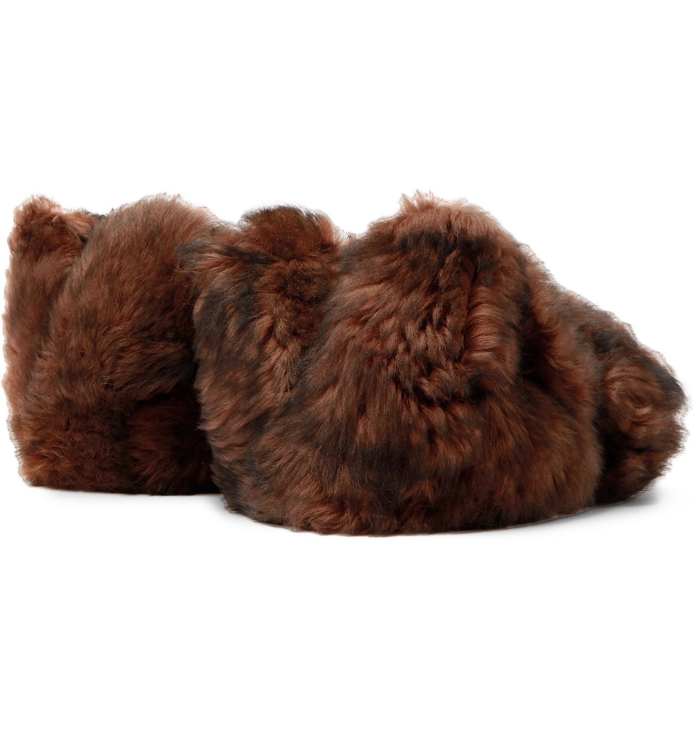 Vetements - Hug Me Bear Shearling Slippers - Brown Vetements
