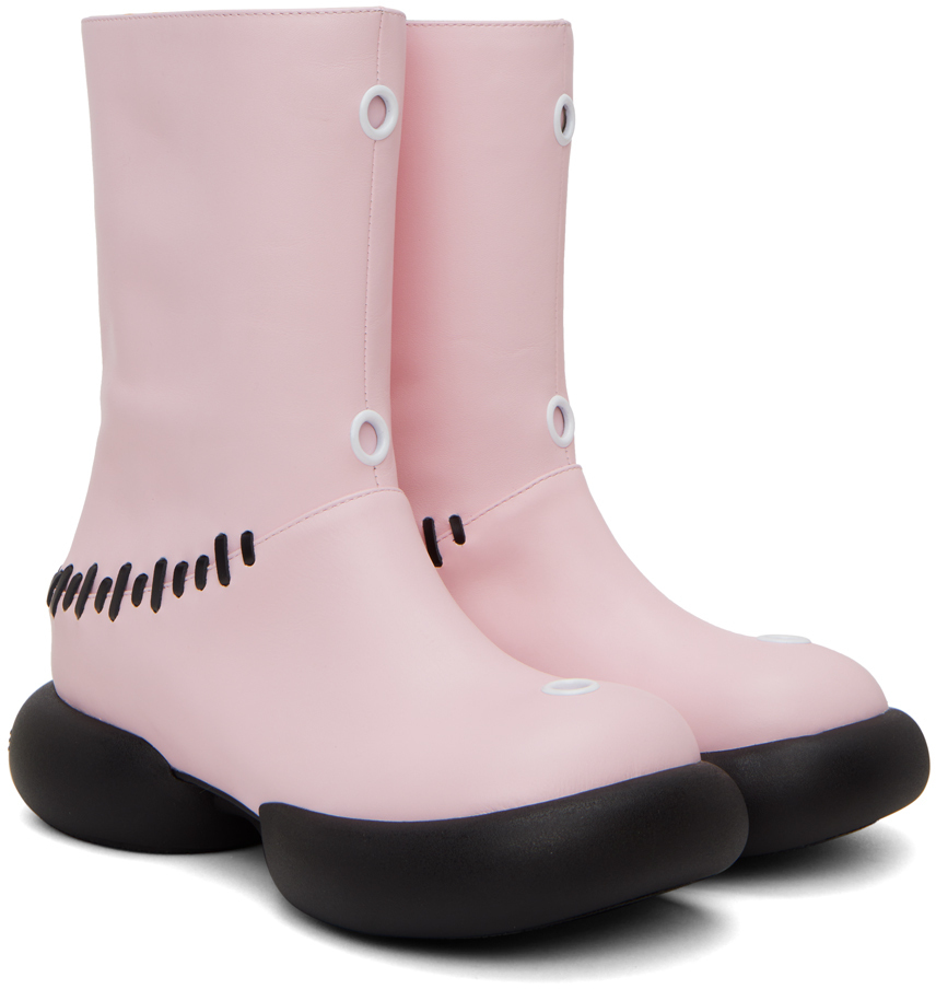 Grape Pink Detachable Bow Boots