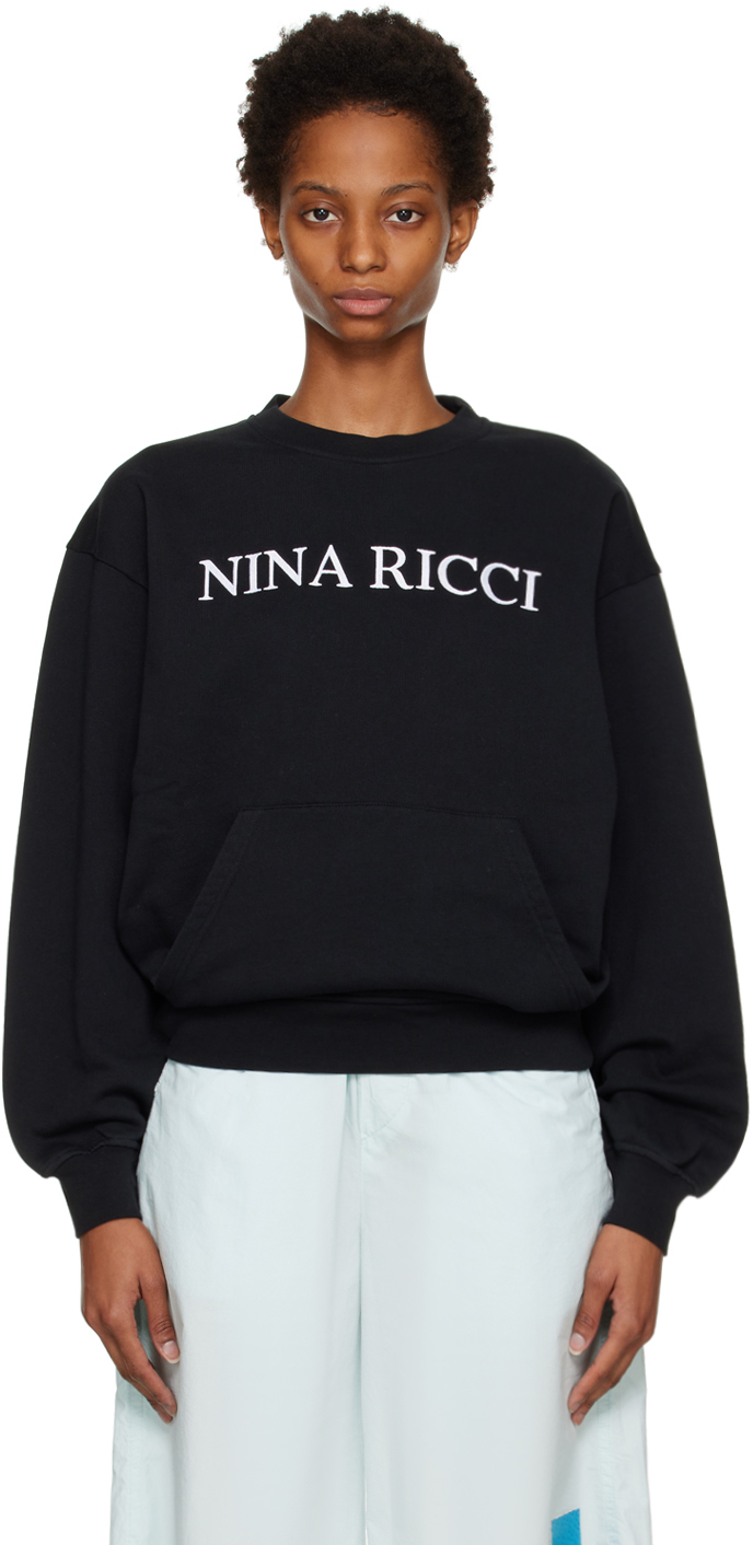 Nina Ricci Black Embroidered Sweatshirt Nina Ricci