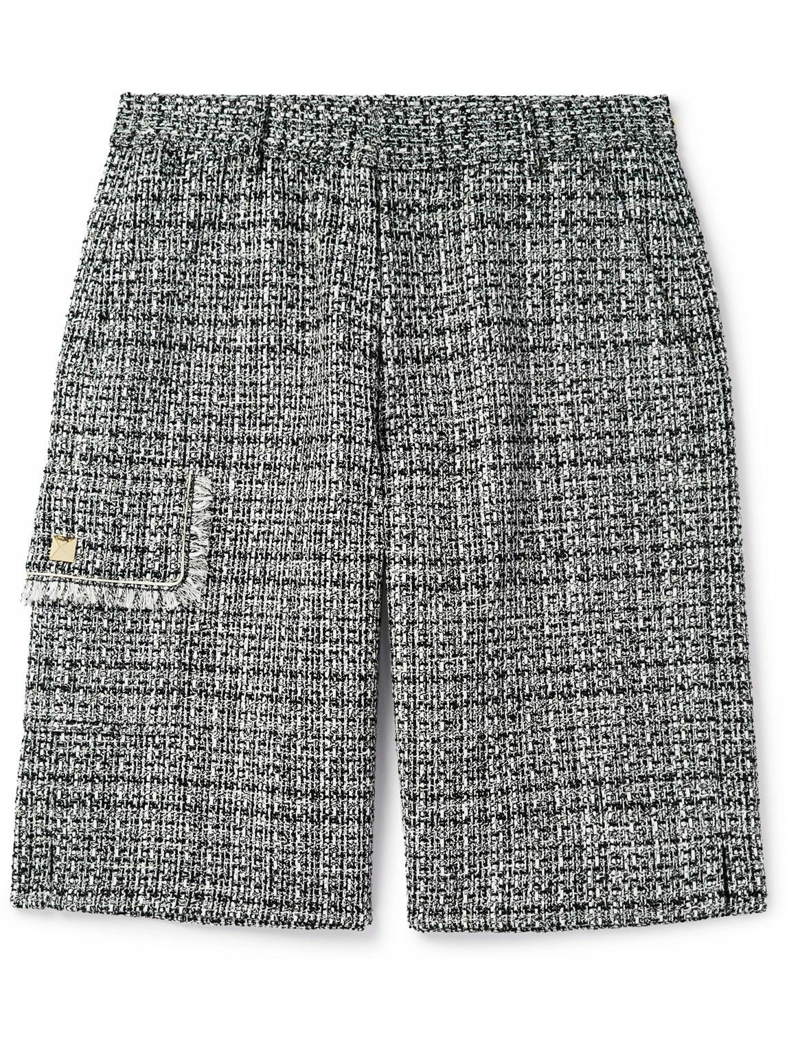 Valentino - Straight-Leg Cotton-Blend Bouclé-Tweed Bermuda Shorts ...
